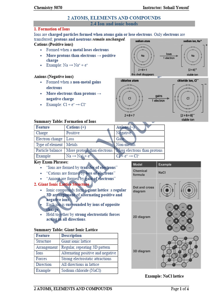 9-Notes-3 | PDF | Ion | Ionic Bonding