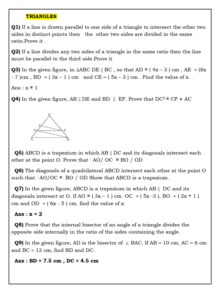 Triangles (Imp Qus) | PDF