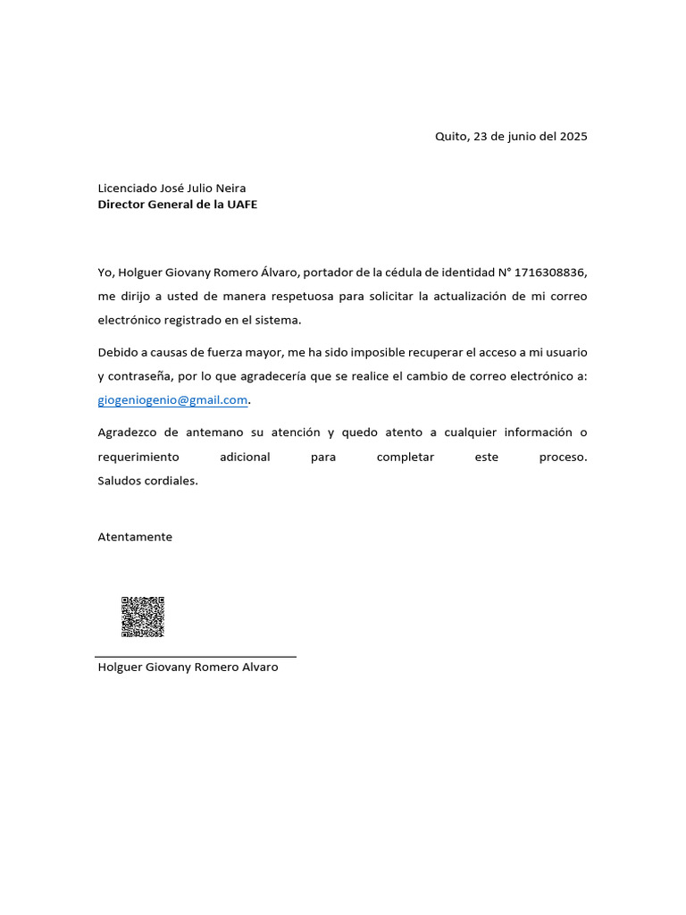 Solicitud Uafe Signed | PDF