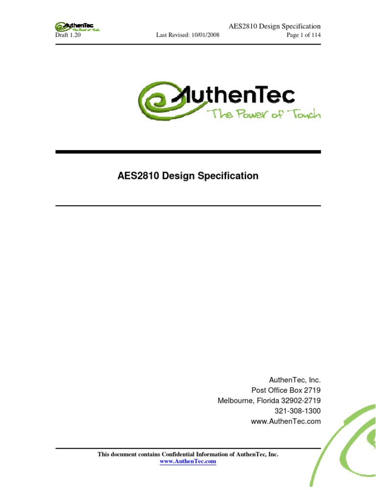 AES2810 Design Specification V1 20 | PDF | Flash Memory | Usb