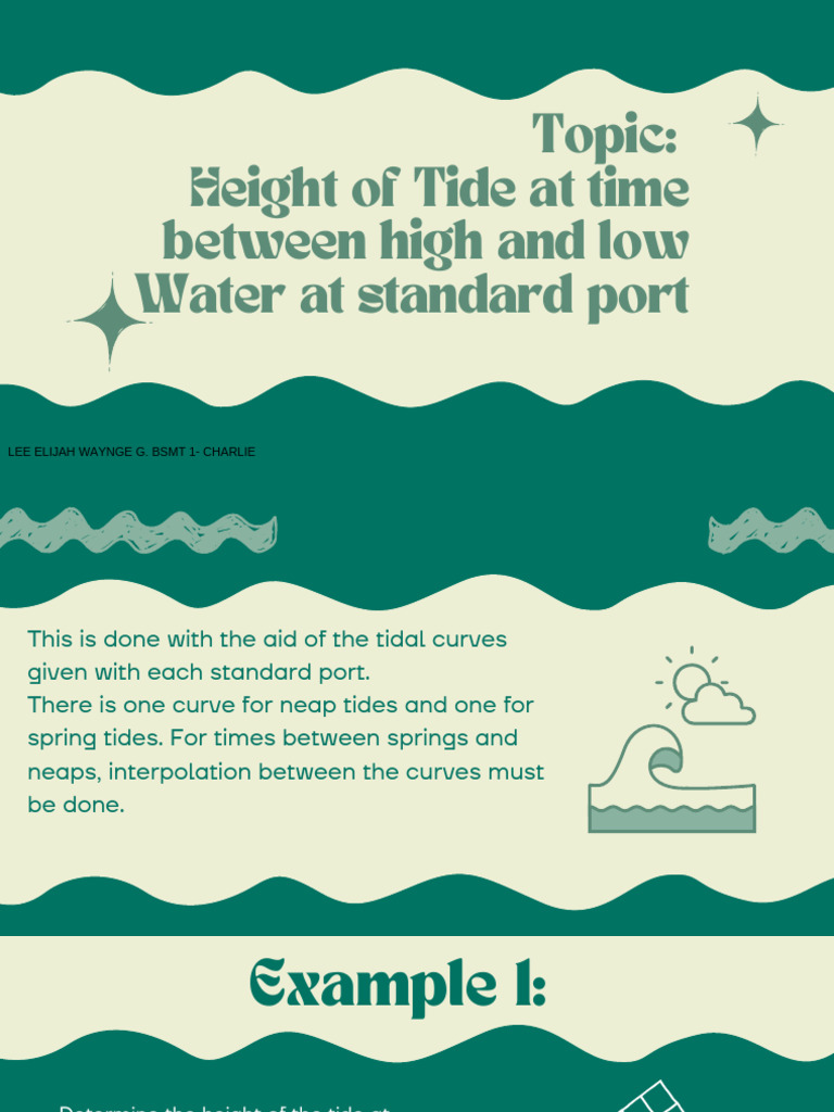 Height of Tide at Time Between High and Low Water at Standard Port ...