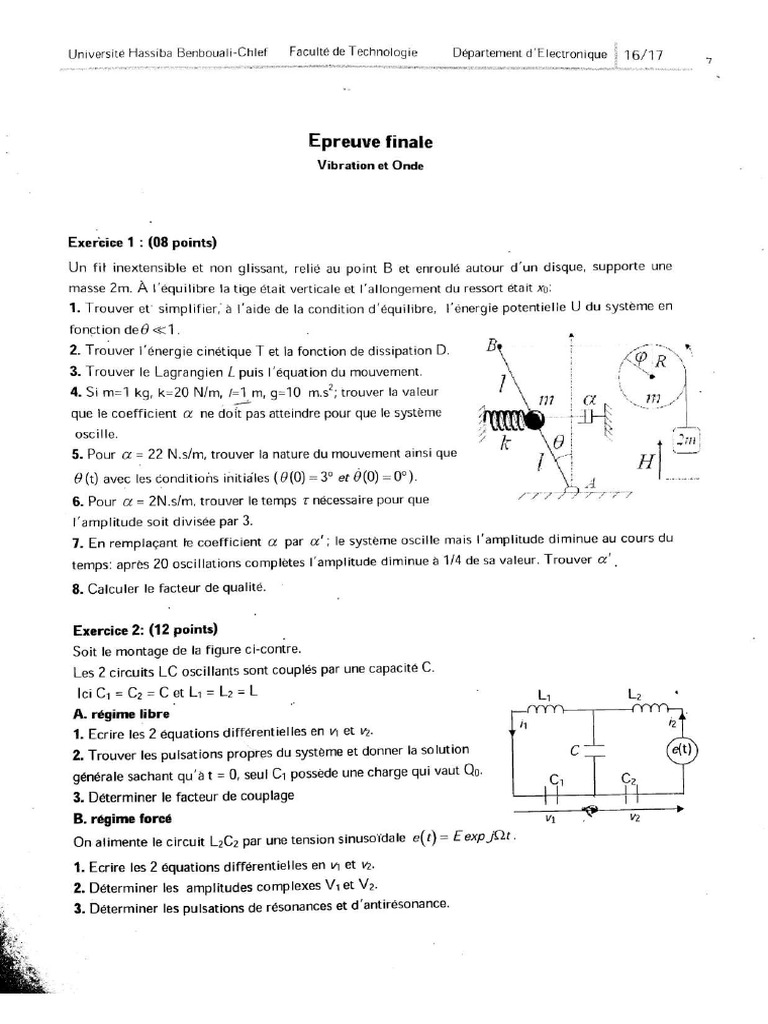 امتحانات مع الحلول | PDF