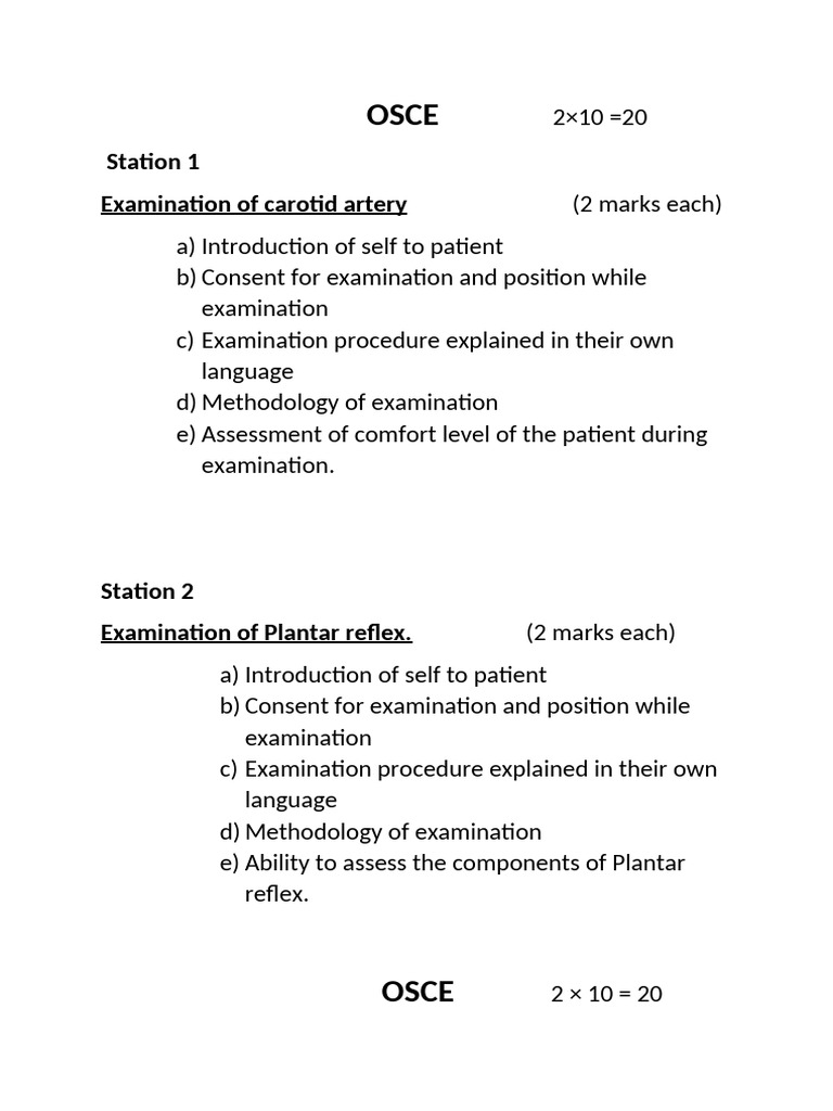 OSCE | PDF | Clinical Medicine | Medical Specialties