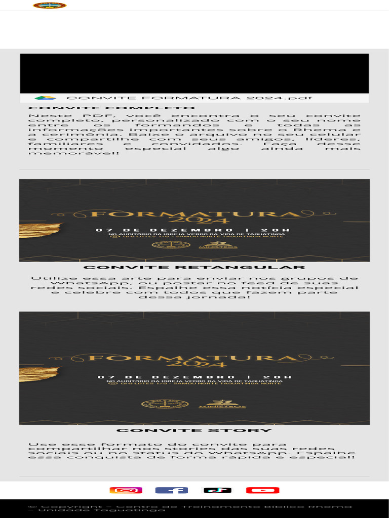 Formatura Rhema 2024 | PDF