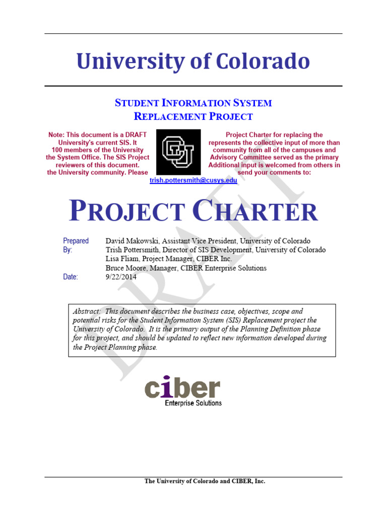 Example of Project Charter Full Version | PDF | Project Management ...