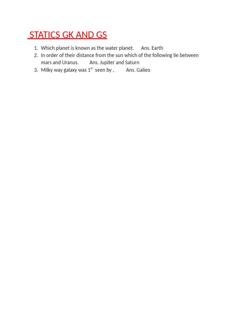 Statics Gk and Gs | PDF