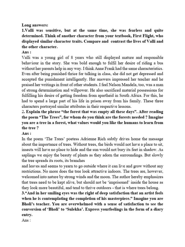 Long Answers...Sample | PDF | Humour | Nelson Mandela