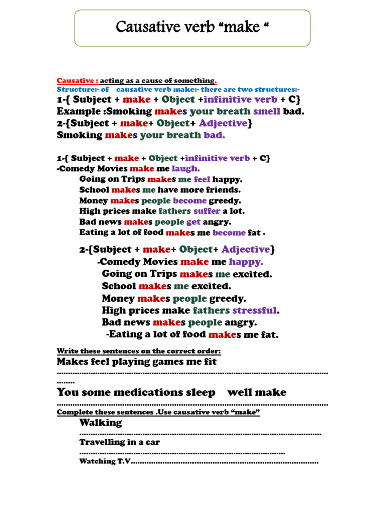Causative Verb Make-1 | PDF