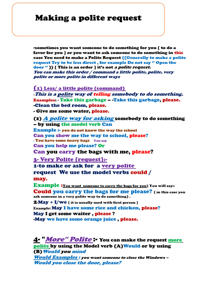 Make A Polite Request Orginal | PDF