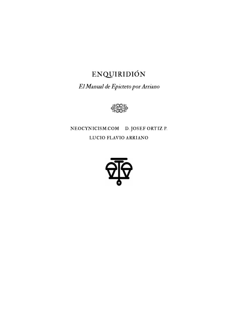 Epicteto Enquiridion Neocynicism Djop | PDF | Libre albedrío