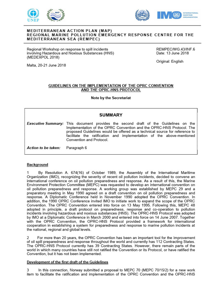 1990-OPRC & NHC | PDF | Oil Spill | Emergency Management