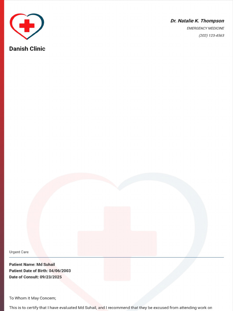 Doctor Note With Signature | PDF