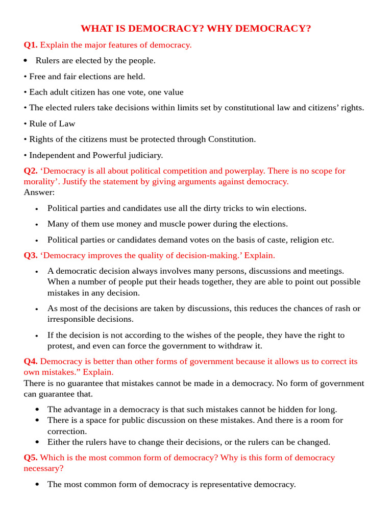 What Is Democracy Extra Q | PDF | Democracy | Political Ideologies