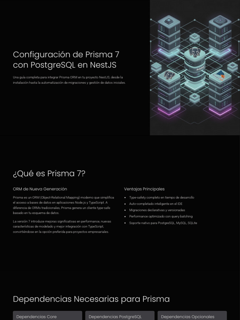 Configuracion-de-Prisma-7-con-PostgreSQL-en-NestJS | PDF | Lenguaje de escritura | Postgre Sql