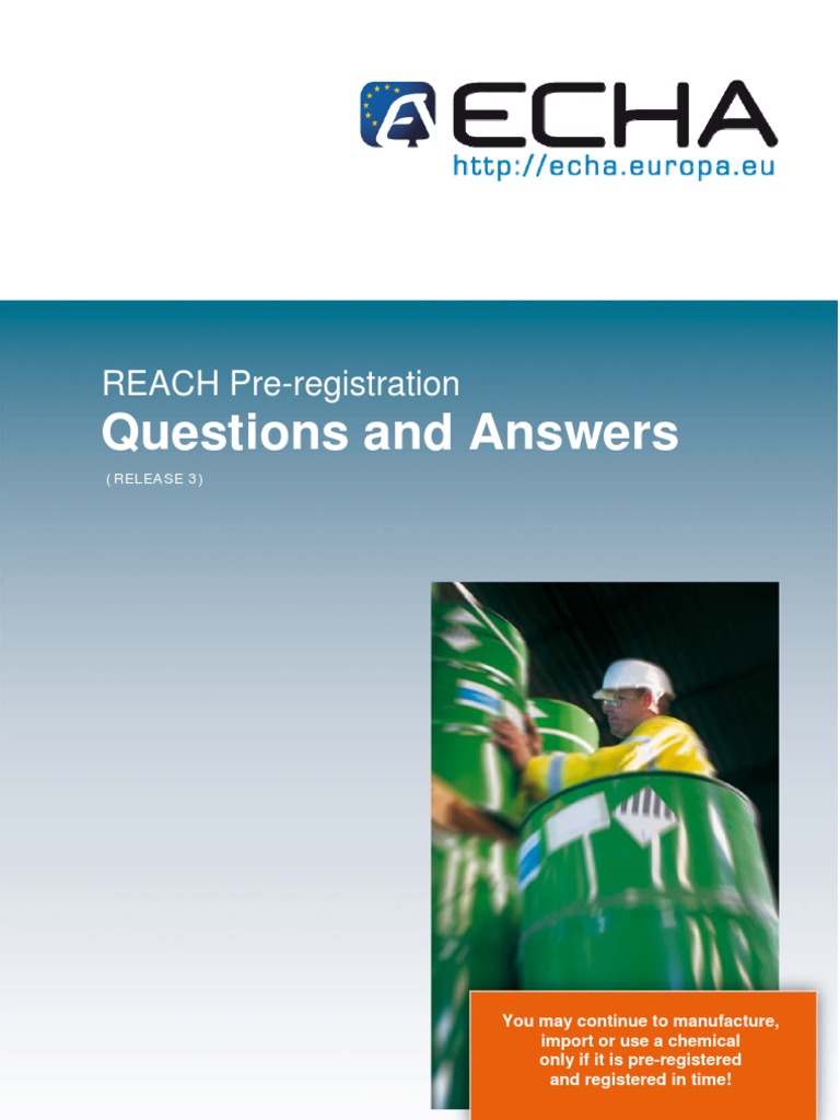 Questions and Answers: REACH Pre-Registration | PDF | Business