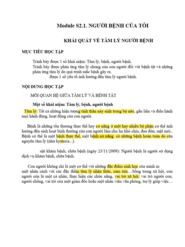 Lec 2 s2.1 Tâm Lý | PDF