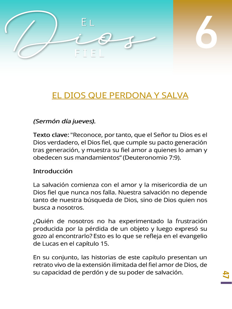 6 El Dios Que Perdona y Salva | PDF