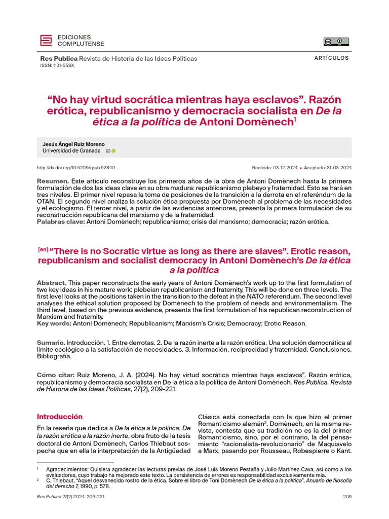 No hay virtud socrática mientras haya esclavos | PDF | Comunismo | marxismo