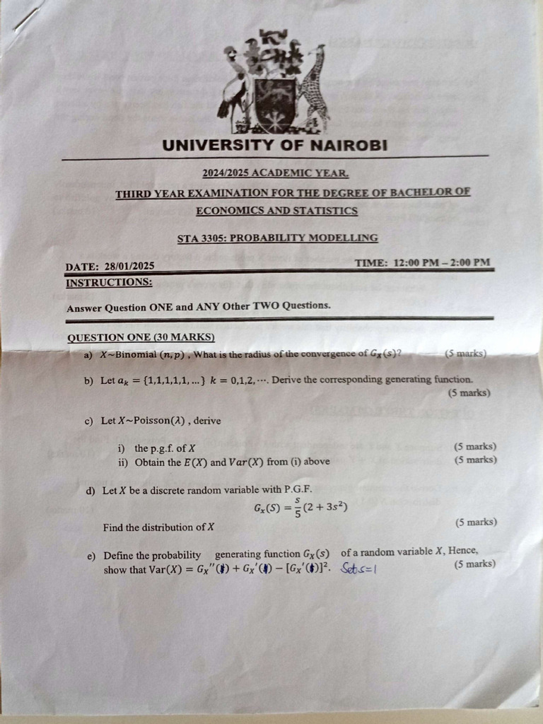 Prob Model 2025 EXAM | PDF