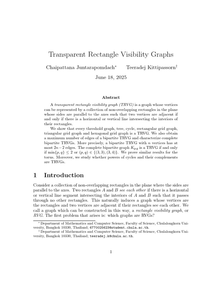 Transparent Rectangle Visibility Graphs | PDF | Vertex (Graph Theory ...
