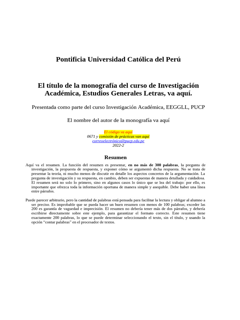 Formato MonografÃ­a Final 2022-2 2 | PDF | Microsoft Word