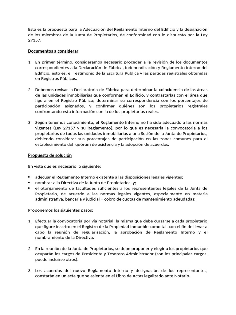 Propuesta Adecuación de Reglamento Interno - German | PDF | Regulación ...