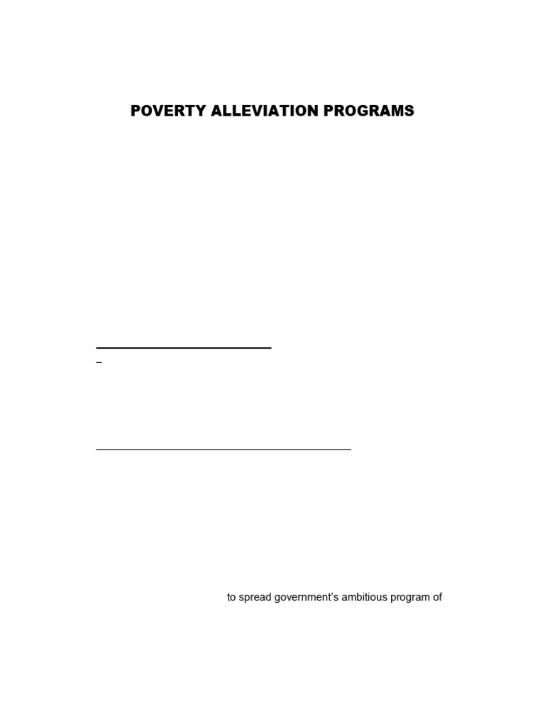 Poverty Alleviation Programs | PDF | Poverty Reduction | Poverty