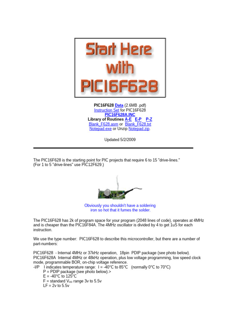 APRENDIENDO A PROGRAMAR PIC16F628 | PDF | Manufactured Goods | Computer ...