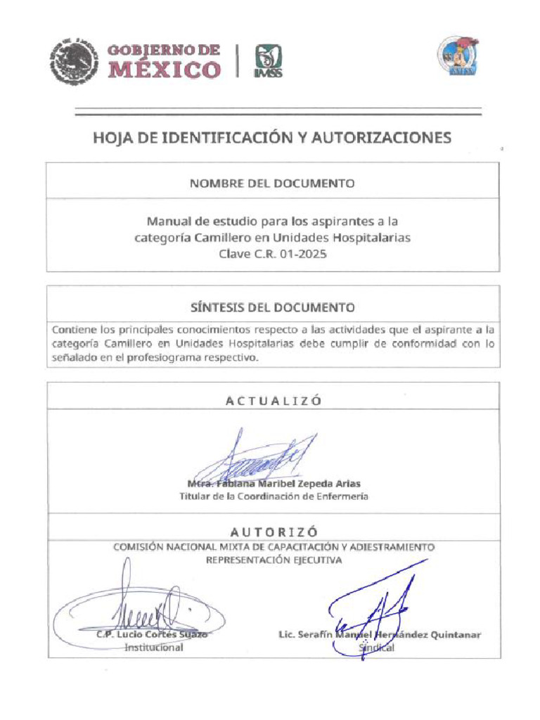 14.CAMILLERO EN UNIDADES HOSPITALARIAS C.R. 01-25. pdf | PDF ...