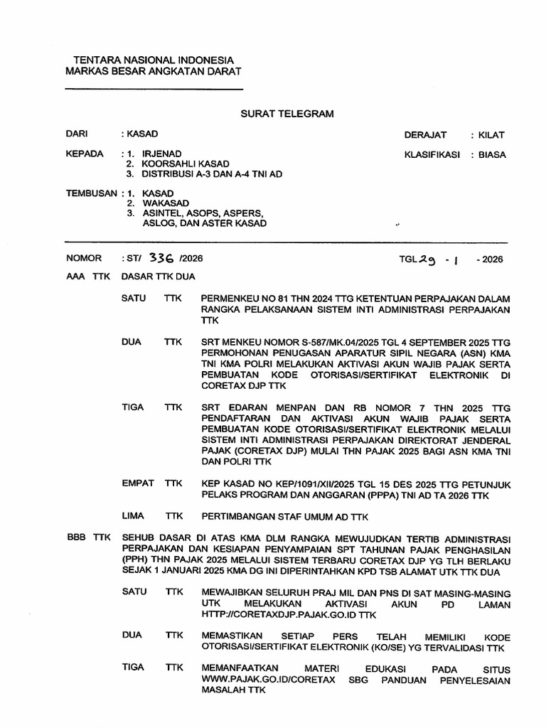 ST 336 Tgl.29 Januari 20226 TTG - Pendataan Aktivasicoretax Personel ...
