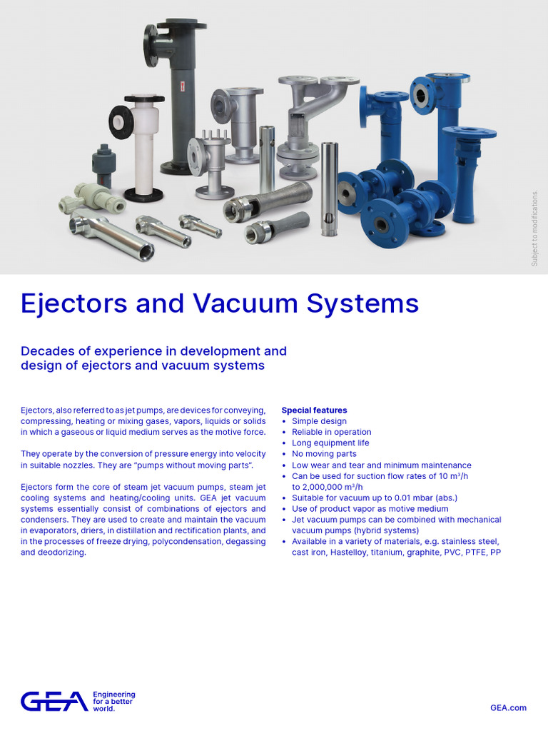 Jet Pump Ejector Heater Mixer Vacuum Portfolio | PDF | Pump | Vacuum