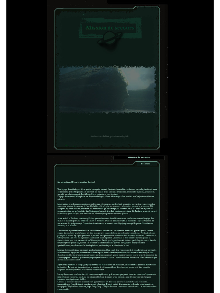 SceÌ Nario Complet Missions de Secours | PDF