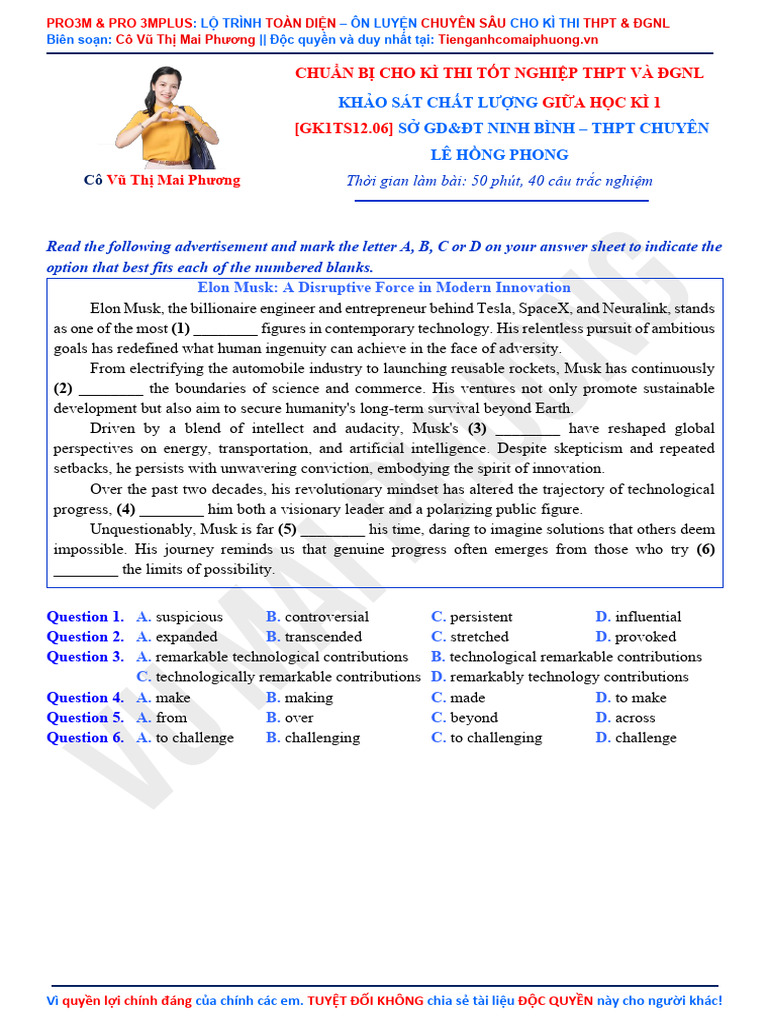 Đề Khảo Sát Chất Lượng Giữa Học Kì 1 Năm Học 2025-2026 THPT Chuyên Lê ...