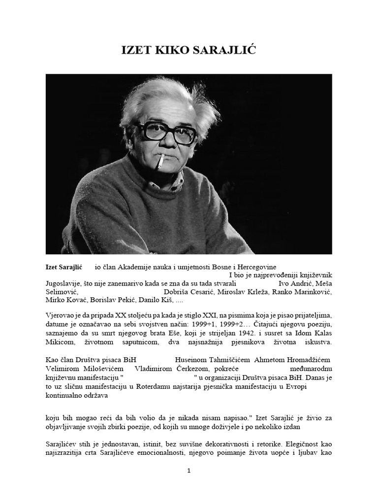 Izet Sarajlic Izbor Iz Poezije | PDF