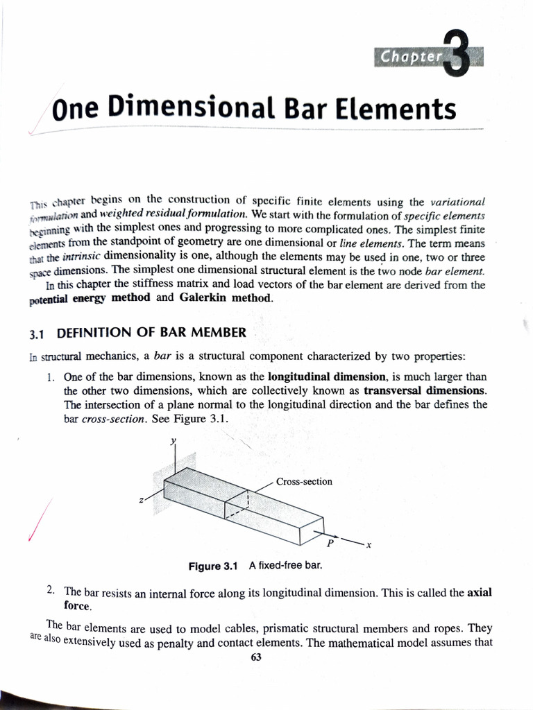 Chapter -One Dimensional Bar Elements | PDF