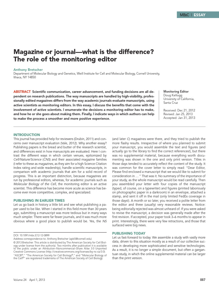 Magazine or Journal What is the Difference the Role of the Monitoring ...