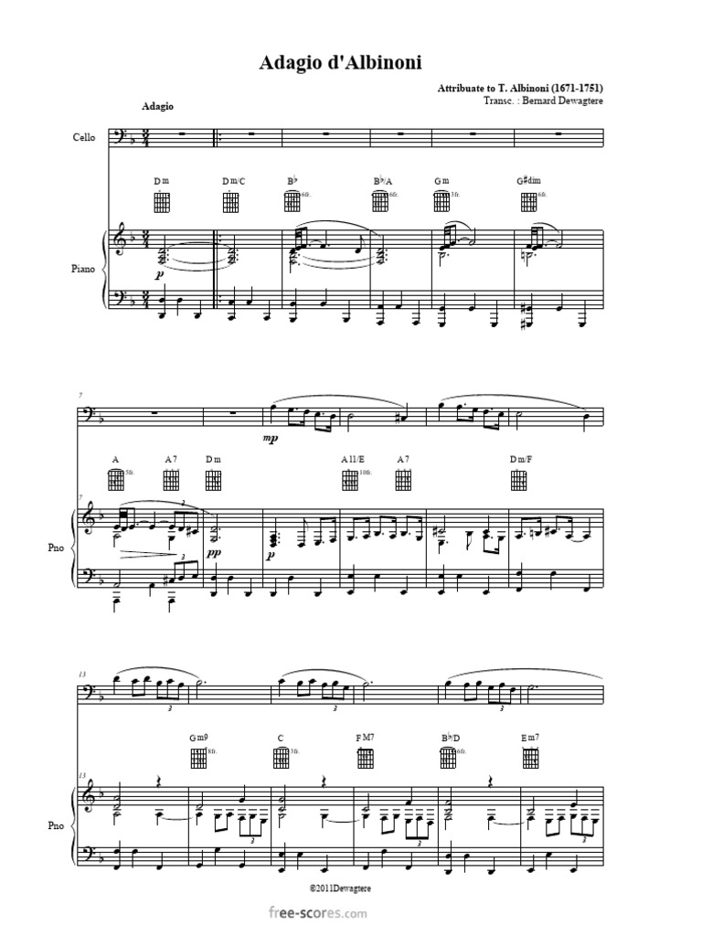 (Free Scores - Com) Albinoni Tomaso Adagio D 039 Albinoni 35835 | PDF