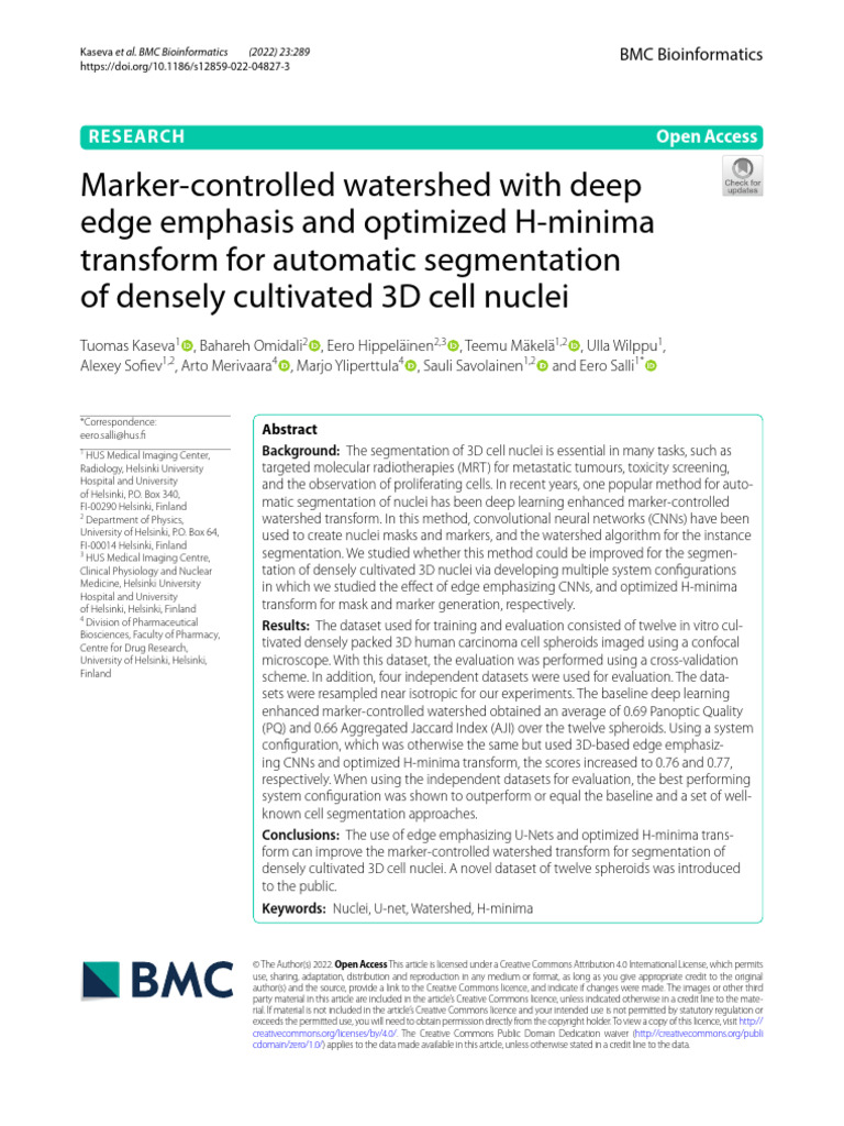Marker‑Controlled Watershed 3d | PDF | Image Segmentation