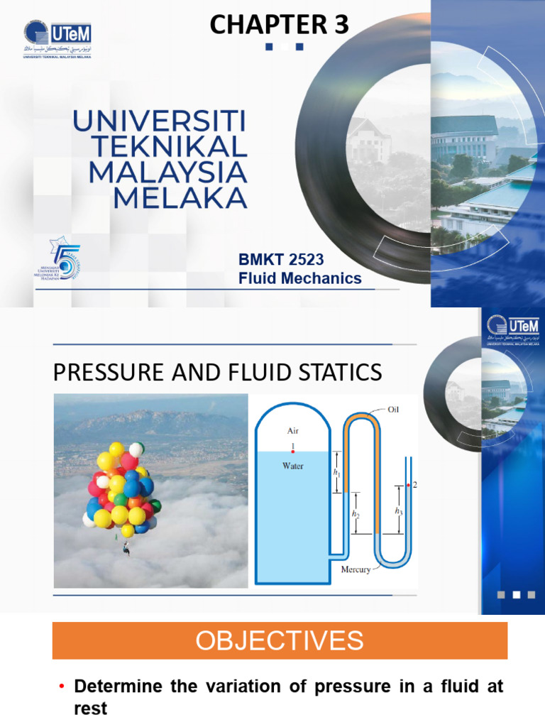 Chapter 3 - Pressure and Fluid Statics | PDF | Buoyancy | Pressure