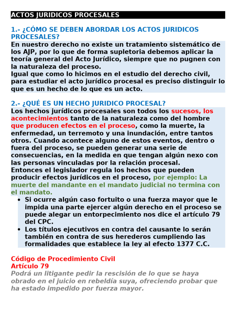 Actos Juridicos Procesales | PDF | Ley procesal | Sentencia (ley)