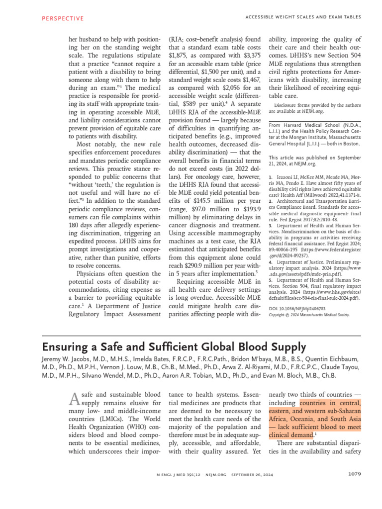 Safe and Sufficient Global Blood Supply (1) | PDF | Blood Transfusion ...