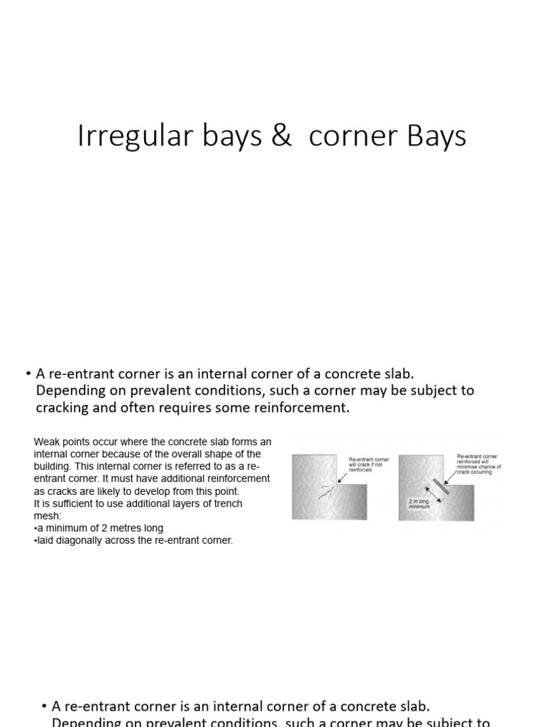 Irregular Bays, Corner Bays | PDF | Concrete | Fibre Reinforced Plastic