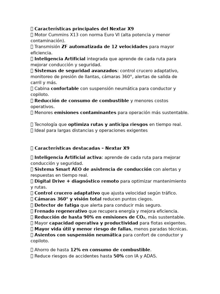 Características Principales Del Nextar X9 | PDF
