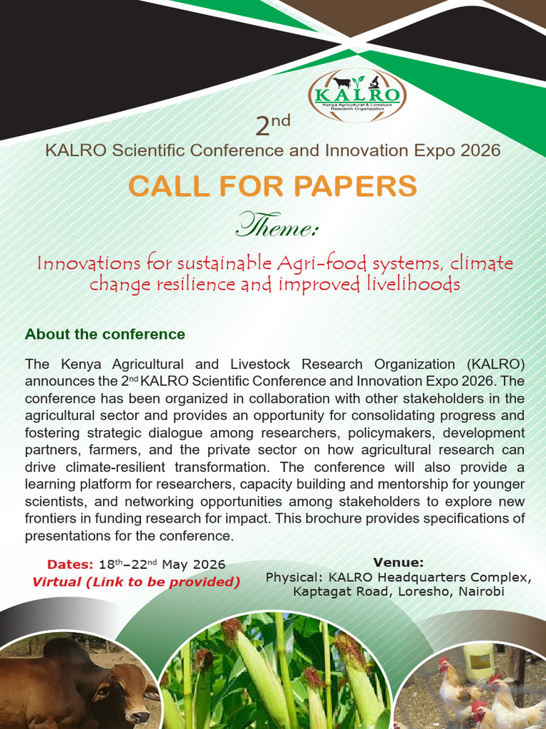 Call For Paper 2026 KALRO A 1 | PDF | Agriculture | Ecological Resilience
