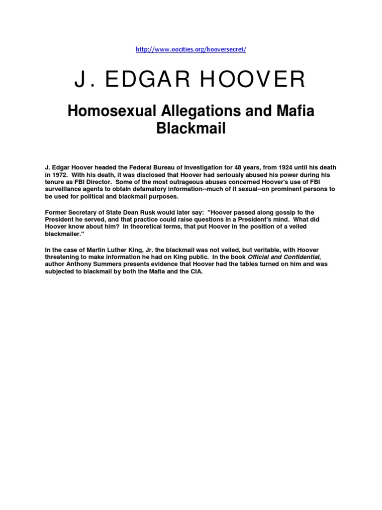Anthony Summers - Official and Confidential | PDF | J. Edgar Hoover ...
