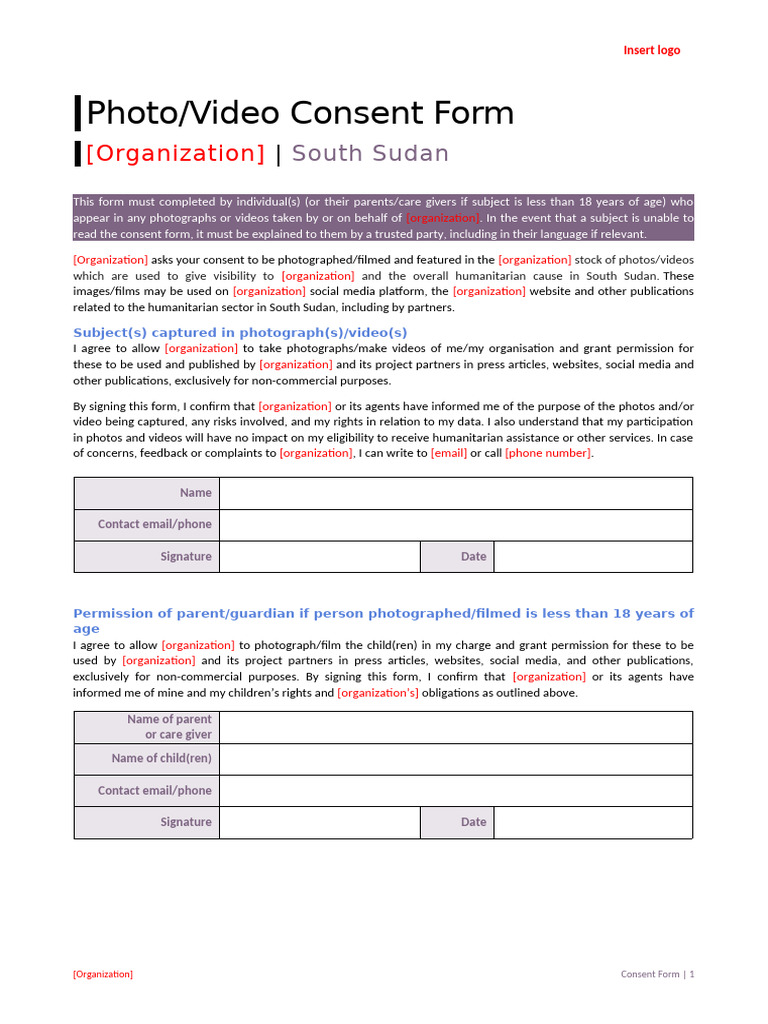 Photo and Video Consent Form template (1) | PDF | Consent