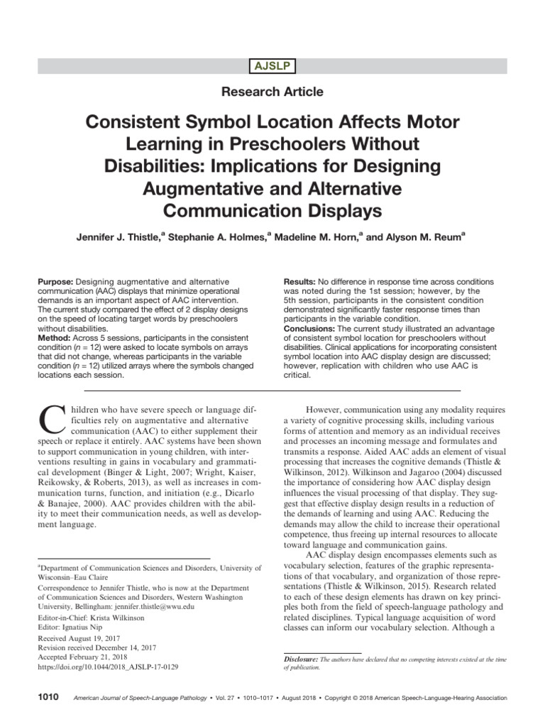 Thistle Et Al 2018 Consistent Symbol Location Affects Motor Learning in ...