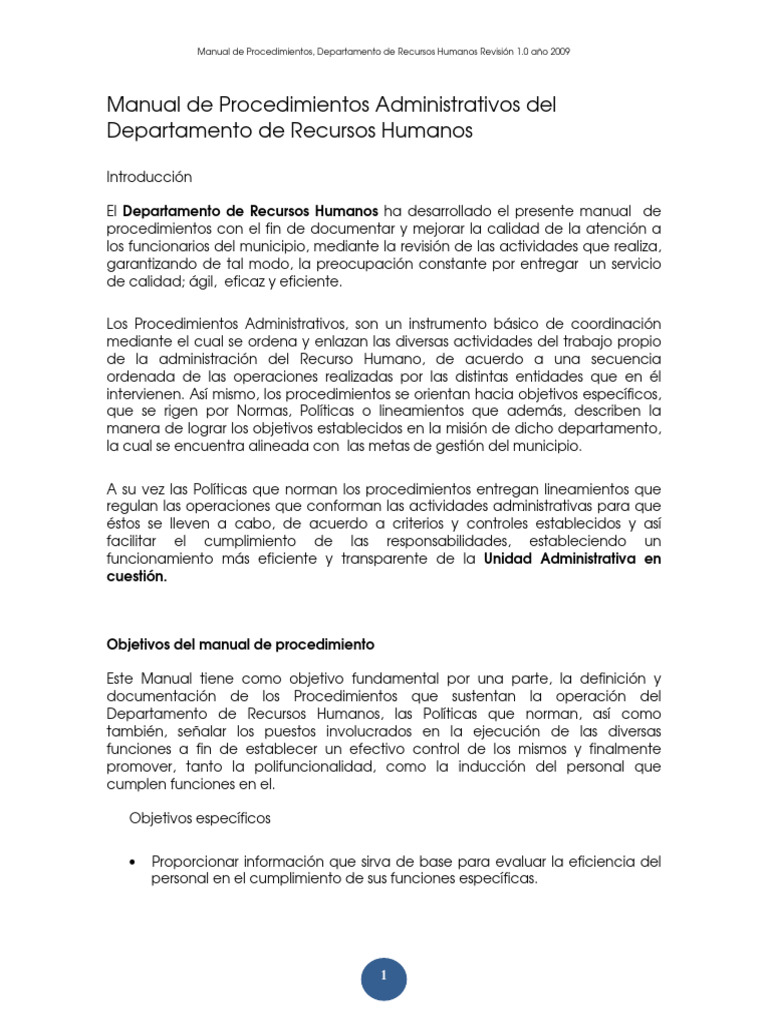 MANUAL_DE_PROCEDIMIENTOS_RR_HH Copy | PDF | Gestión de recursos humanos ...