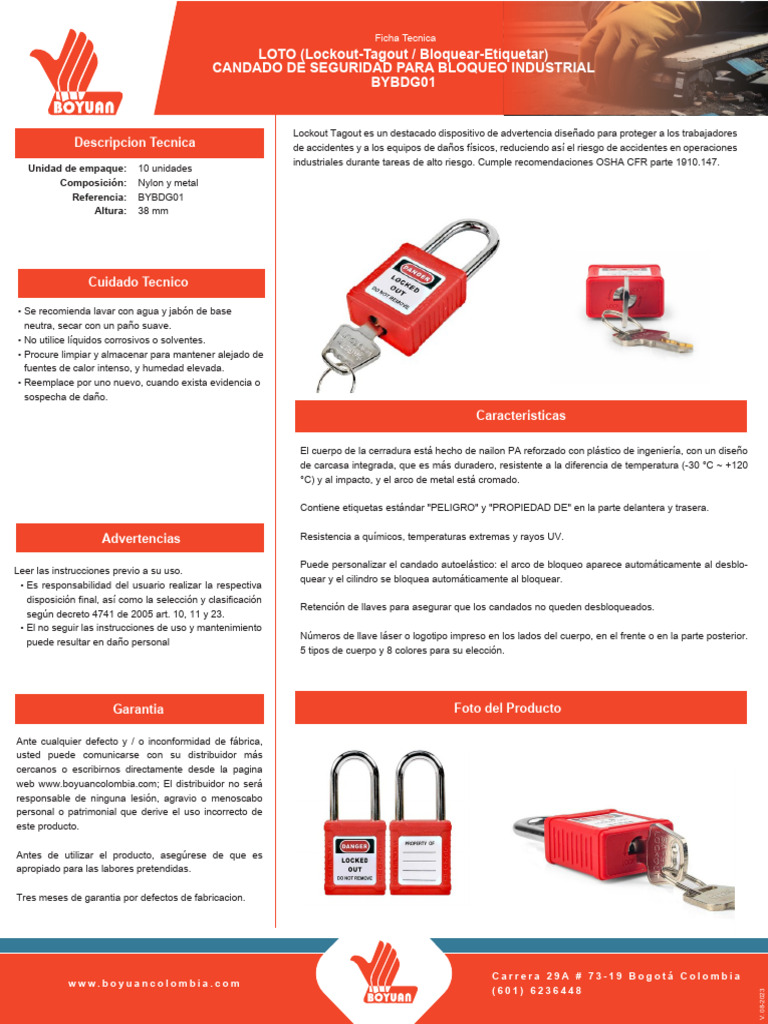 Ficha Tecnica de Candado Loto | PDF