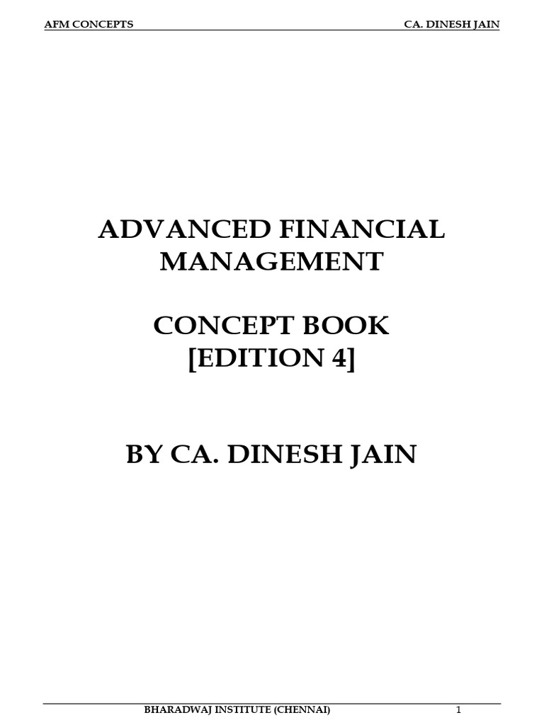 AFM - Concept Book - Edition Four | PDF | Net Present Value | Standard ...